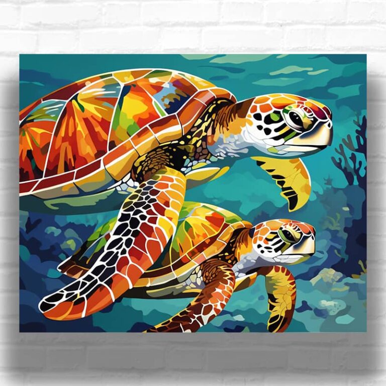 Colored Turtles - Paint by Numbers Turtles