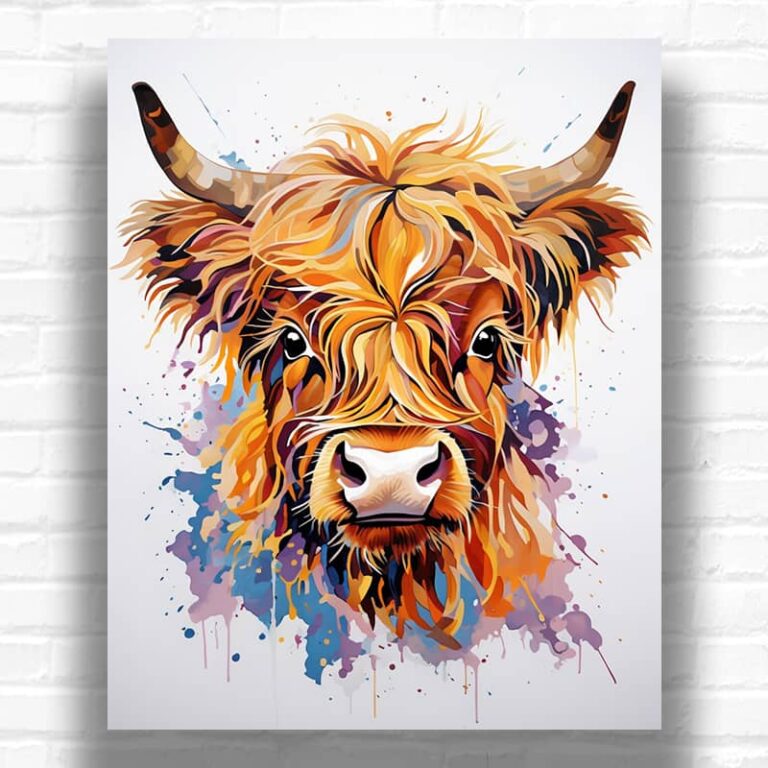 Fluffy Red Cow - Paint by Numbers Highland Cow