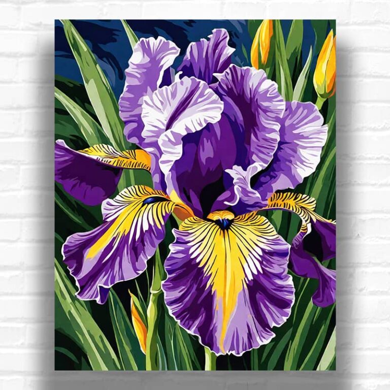 Rainbow Iris - Flower Paint by Number