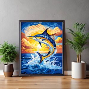Majestic Marlin at Sunset - Paint by Numbers Fish
