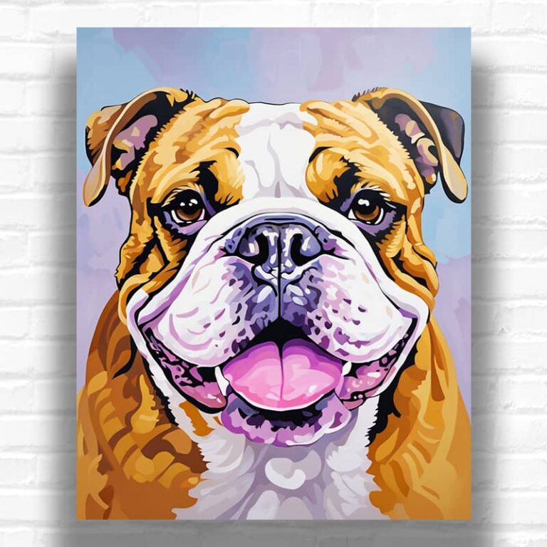 Colorful Bulldog - Easy Paint by Numbers